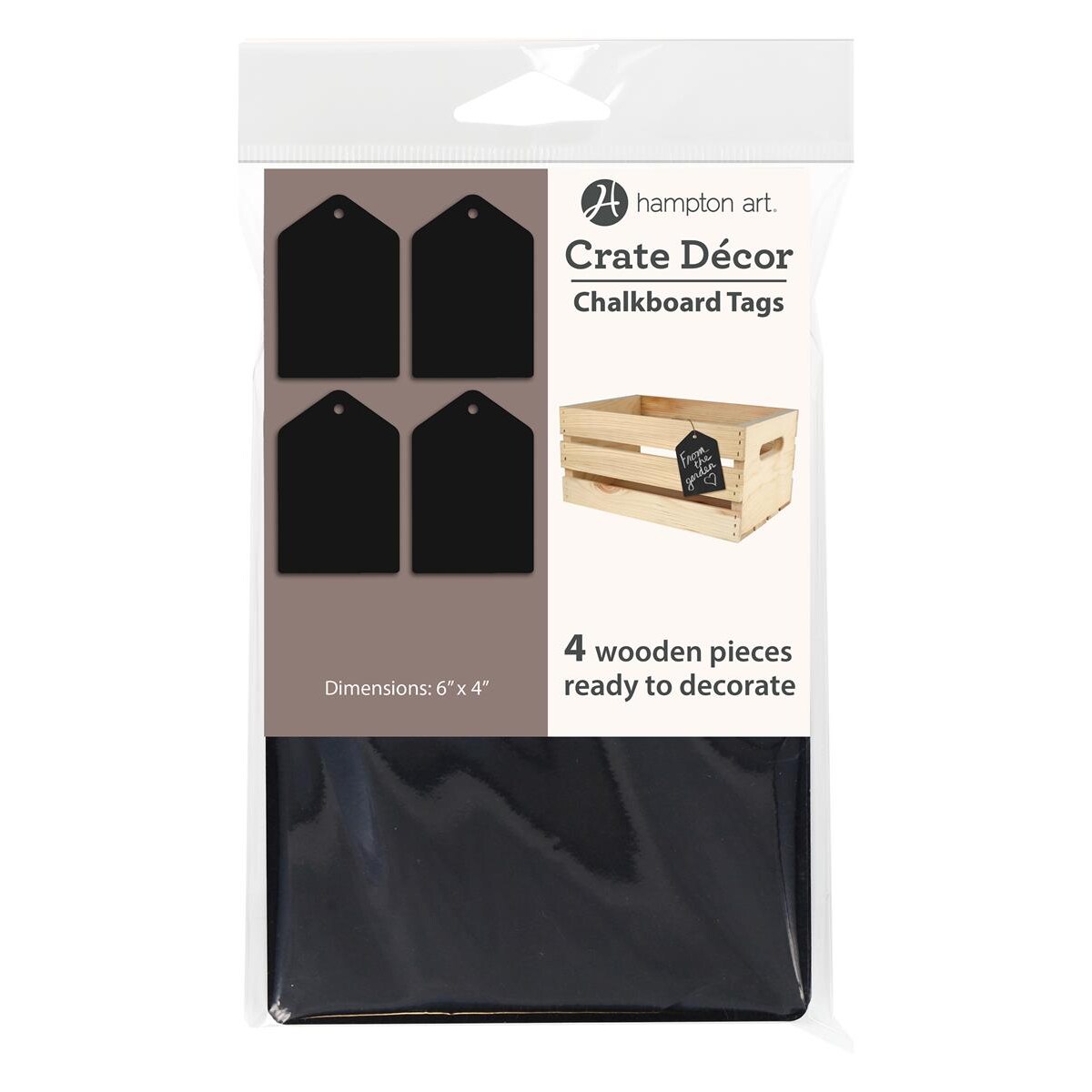 Hampton Art Crate Decor Chalkboard Tags 4Pc - Wooden Tags & Blank ...