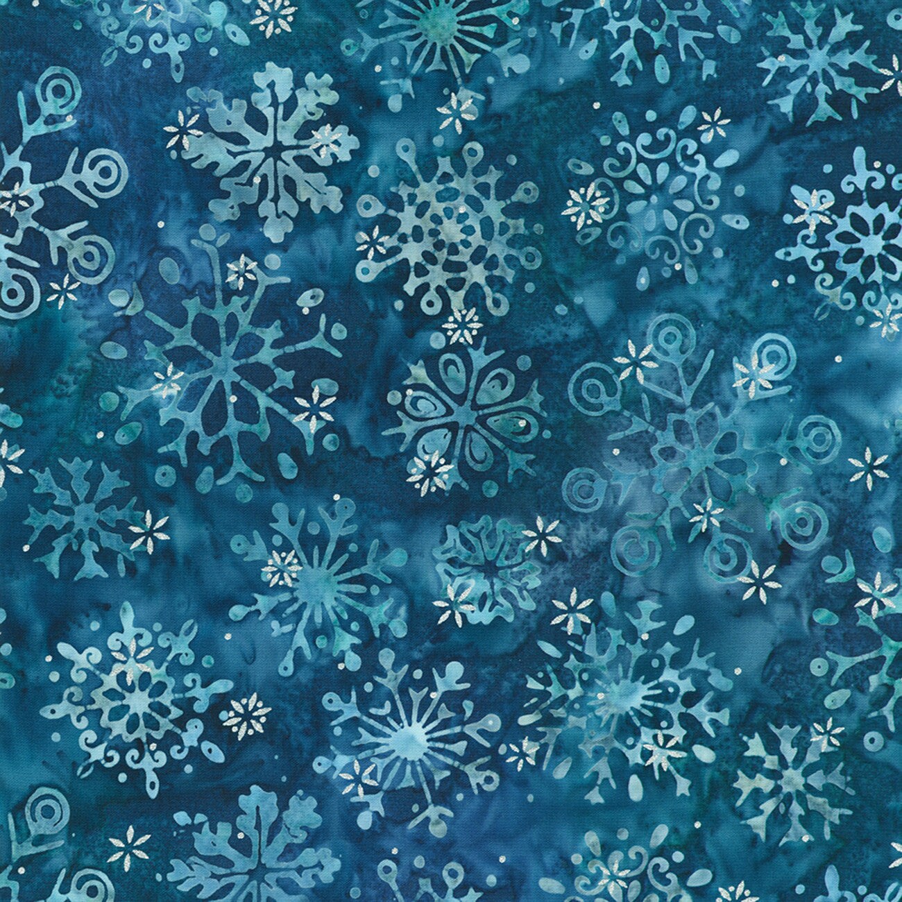 Fabric Robert Kaufman Winter Snowflakes Winter Pine Batiks by the ...