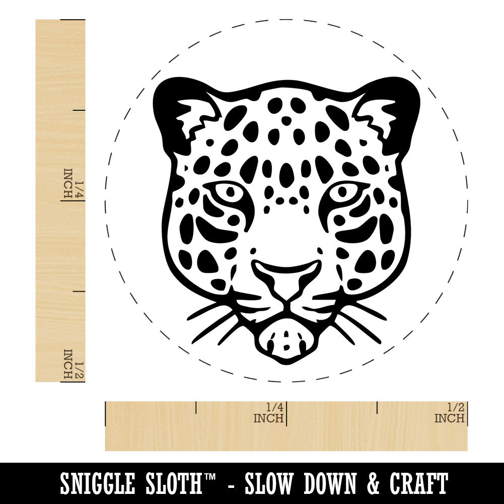 Stoic Leopard Head Spotted Big Cat Self-Inking Rubber Stamp Crafting ...
