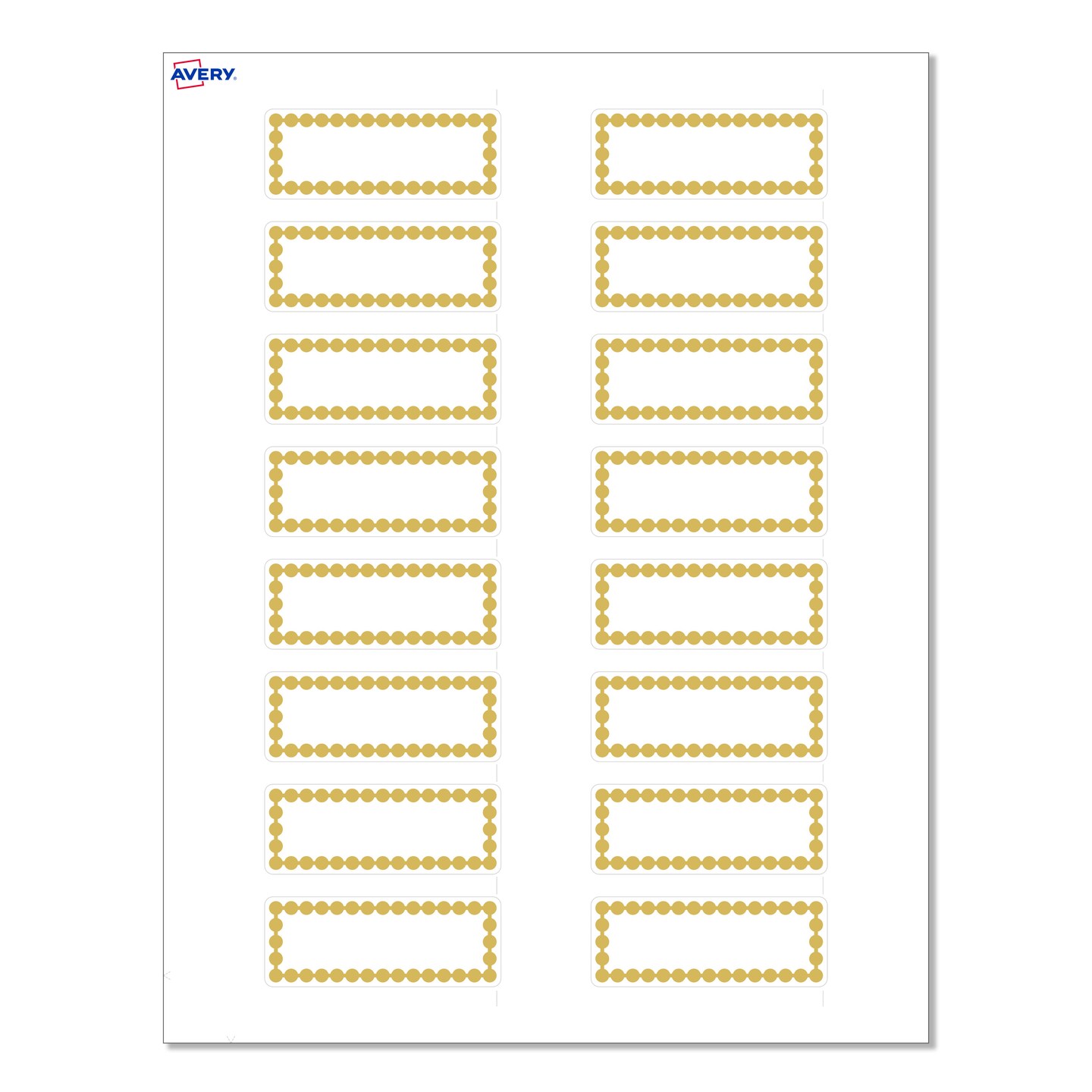 Avery® Printable Rectangle Labels with Sure Feed® Technology, Gold ...