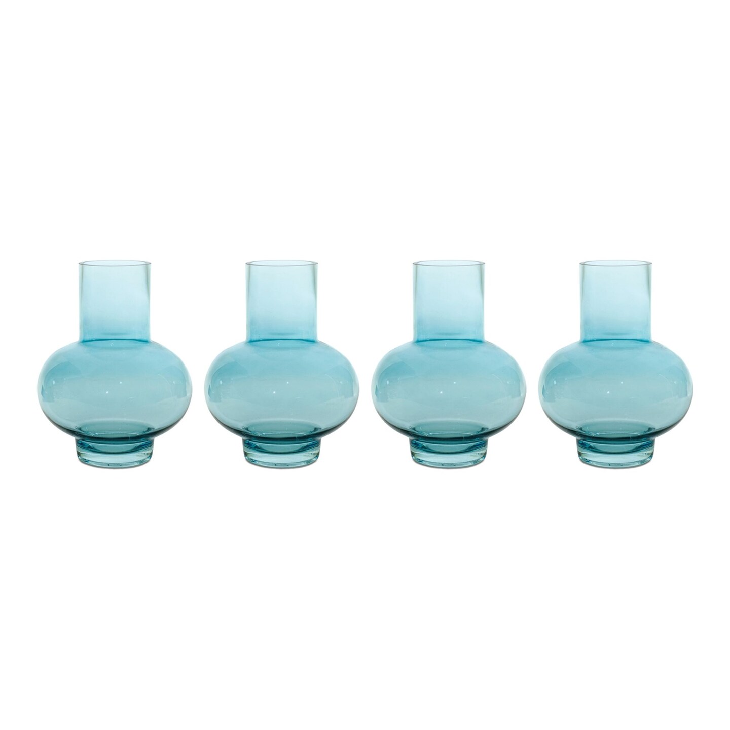 Melrose Glass Decorative Vases - 9" - Blue - Set of 4 | Michaels