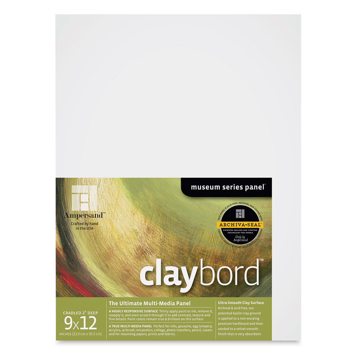 Ampersand Claybord - 9" x 12", 2" Deep Cradled, Count: 1, Size: 9" x 12 ...