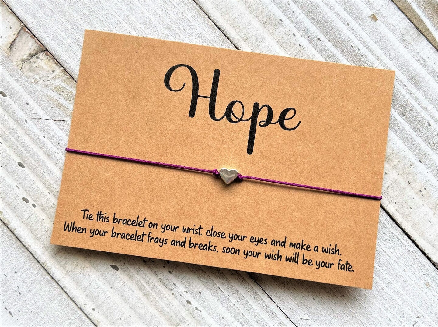 Hope wish Bracelet cord friendship bracelet hope inspirational support ...