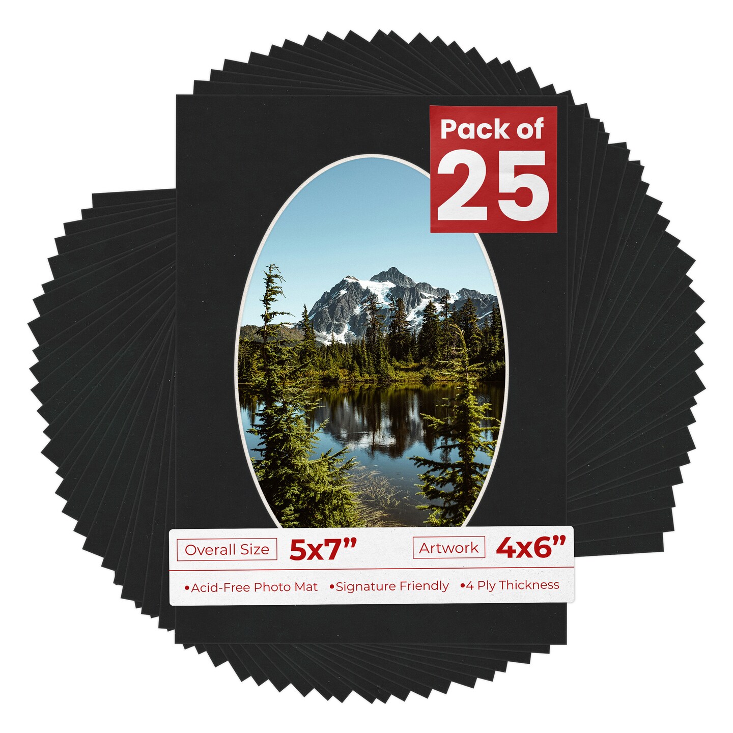 Black Suede Mat Board for 5x7 Frames - Oval Opening for 4x6 Photos ...