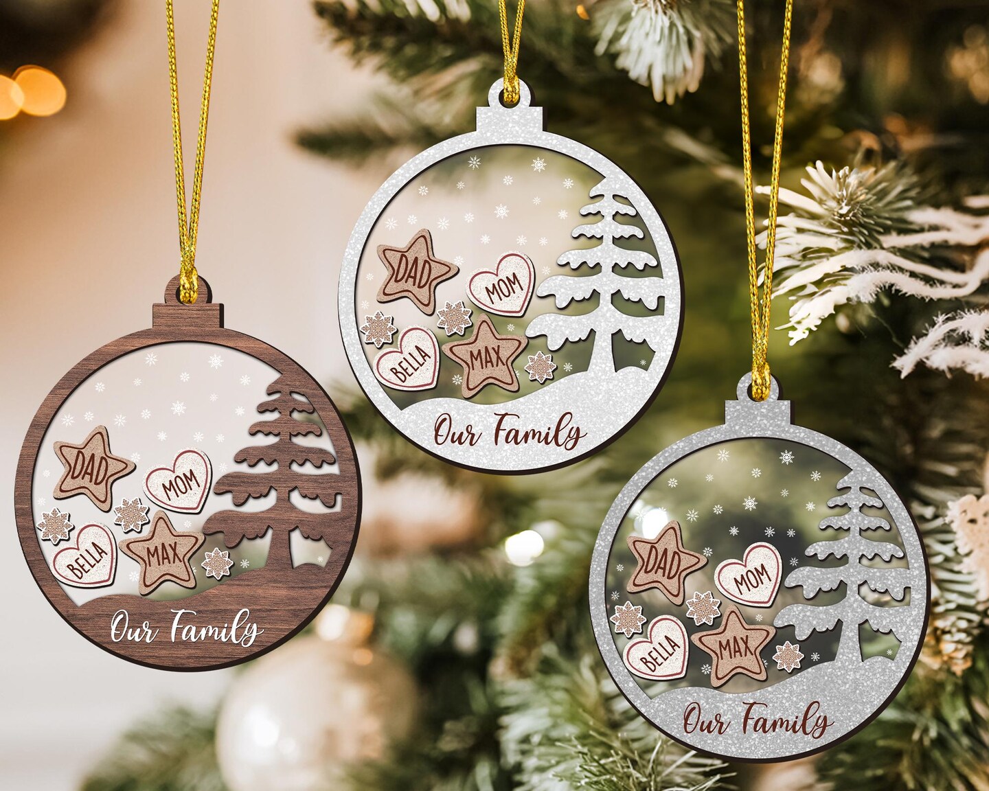 Personalized Family Christmas Ornament, Snow Globe Shaker Ornament, Our ...