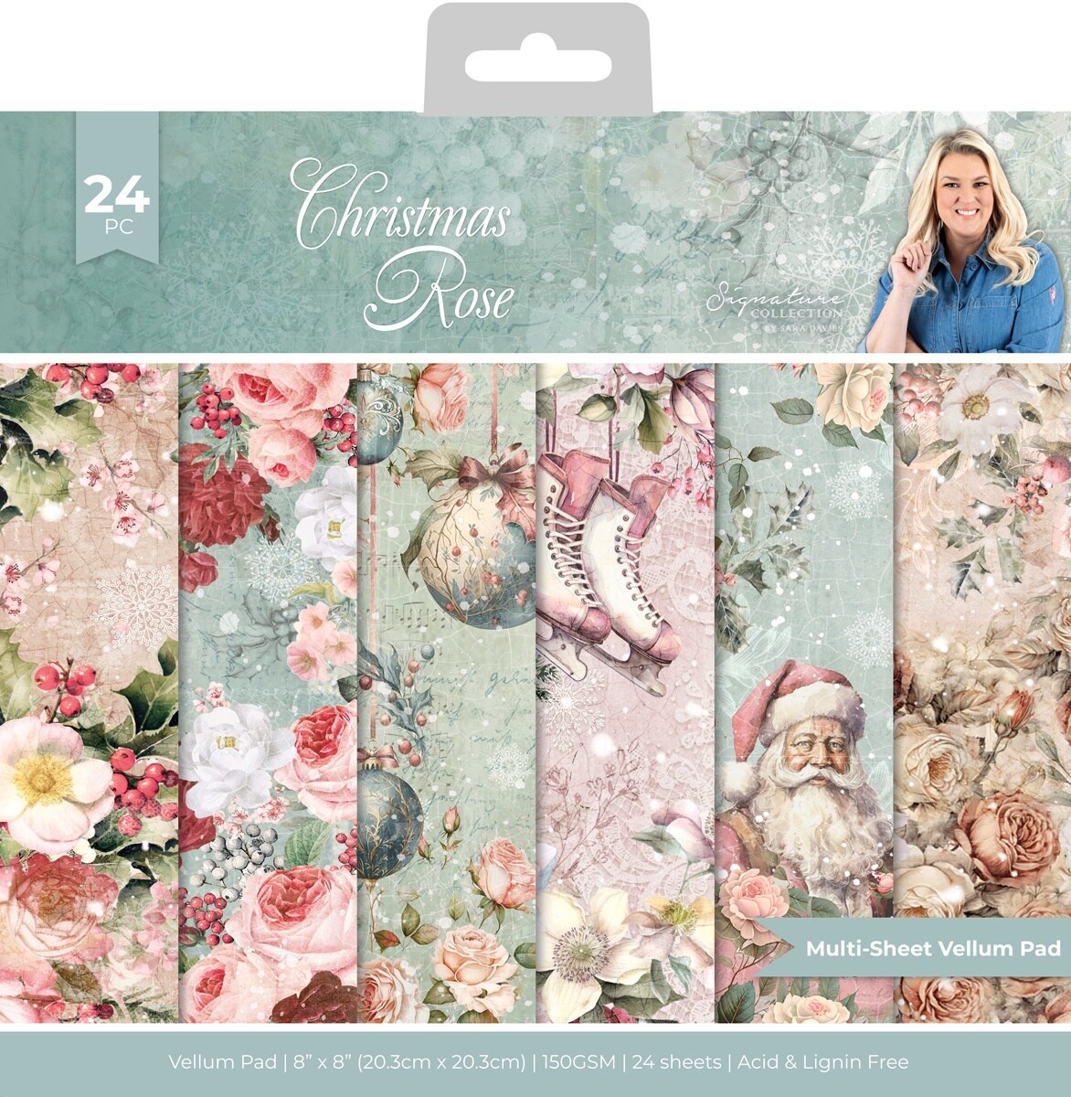 Sara Signature Vellum Pad 8"X8"-Christmas Rose | Michaels