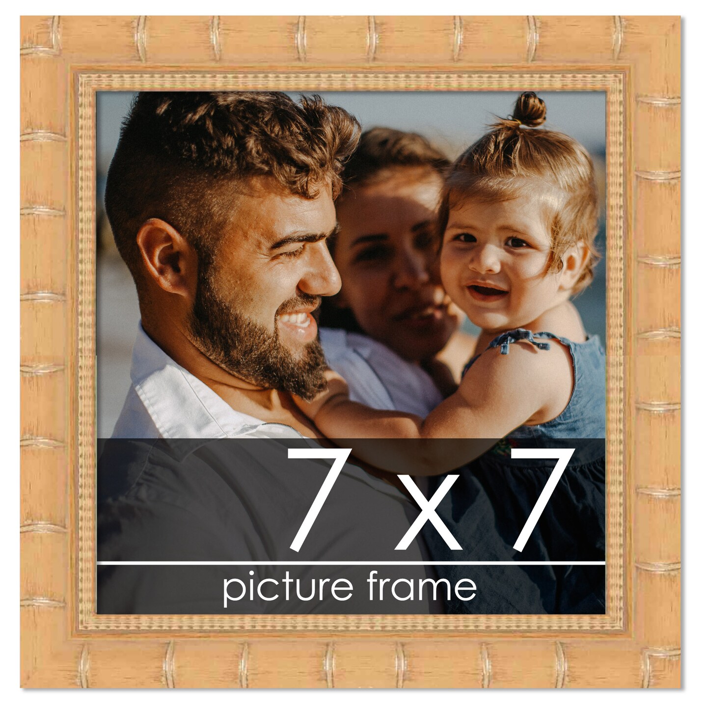 7x7 Modern Bamboo Picture Frame with UV-Resistant Acrylic & Acid Free ...