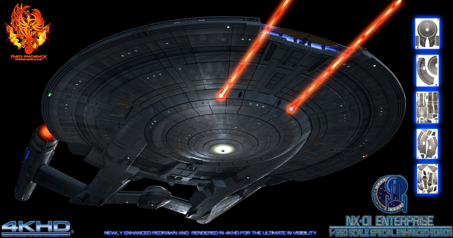 MASTER SET ENHANCED U.S.S.Enterprise NX01 - 1-350 Scale Aztec - Hull ...