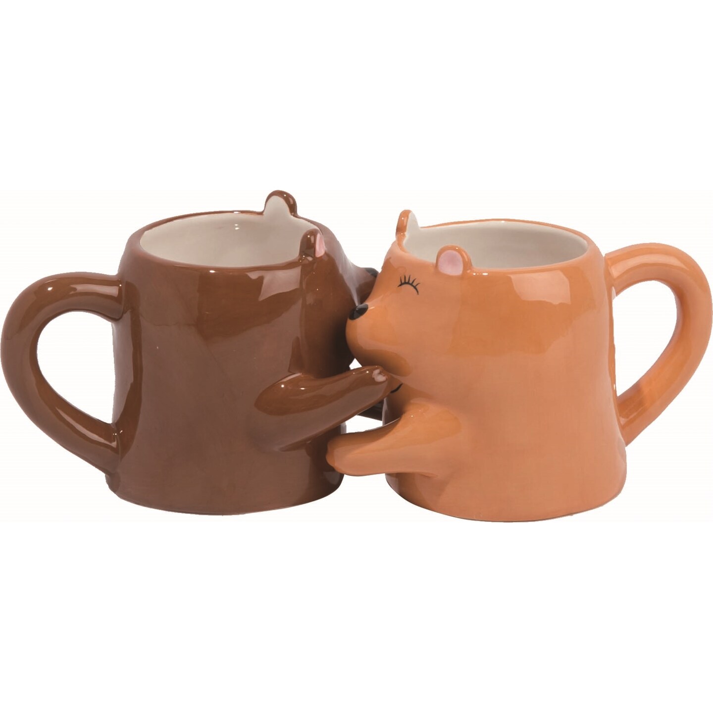 Transpac Dolomite 12 in. Multicolor Valentines Day Bear Hug Mugs Set of 2 | Michaels