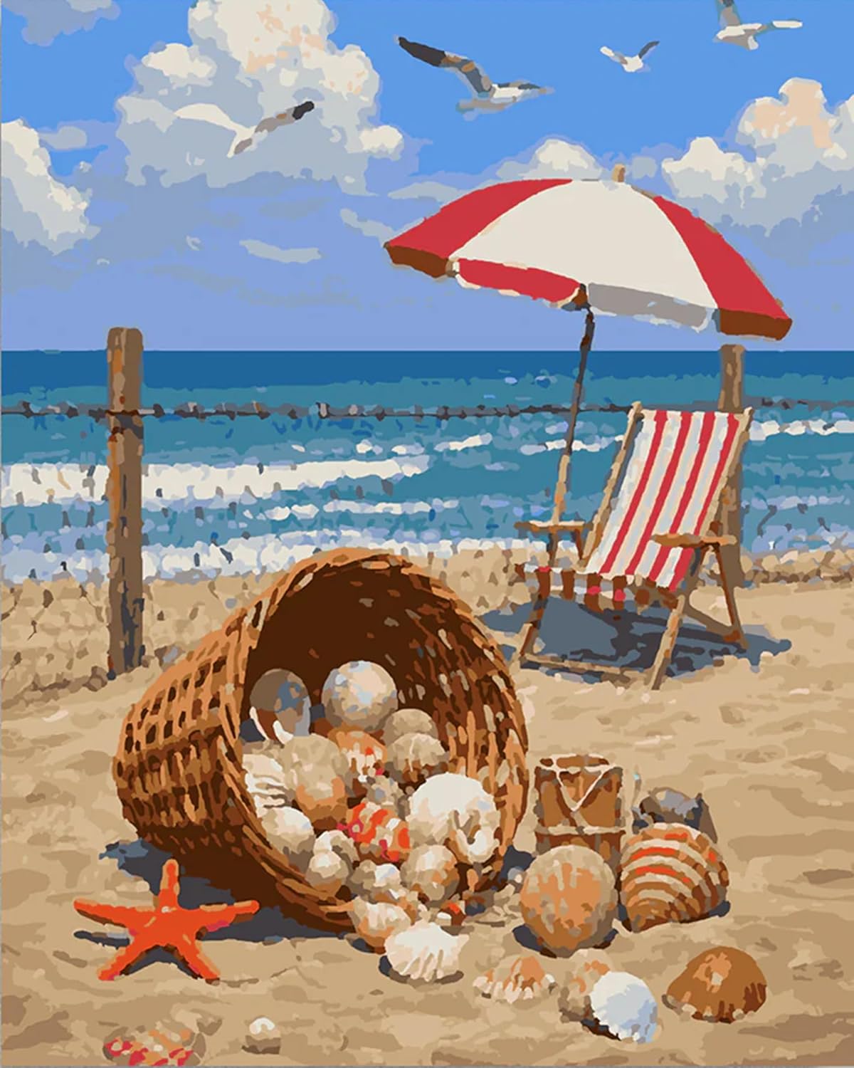 Beach with Shells Paint by Numbers Kit | Michaels