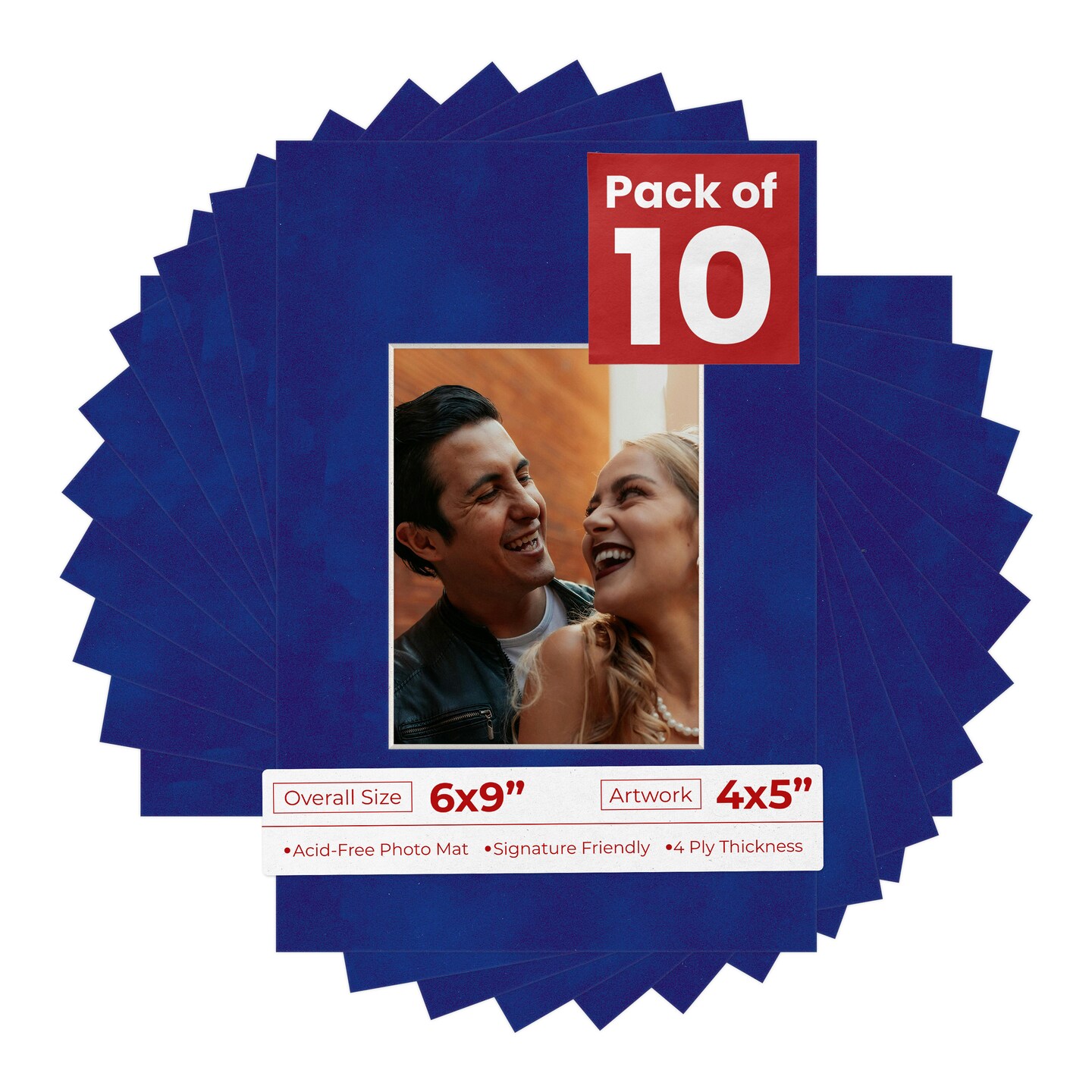 Royal Blue Suede Mat Board for 6x9 Frames - Fits 4x5 Photos, Color ...
