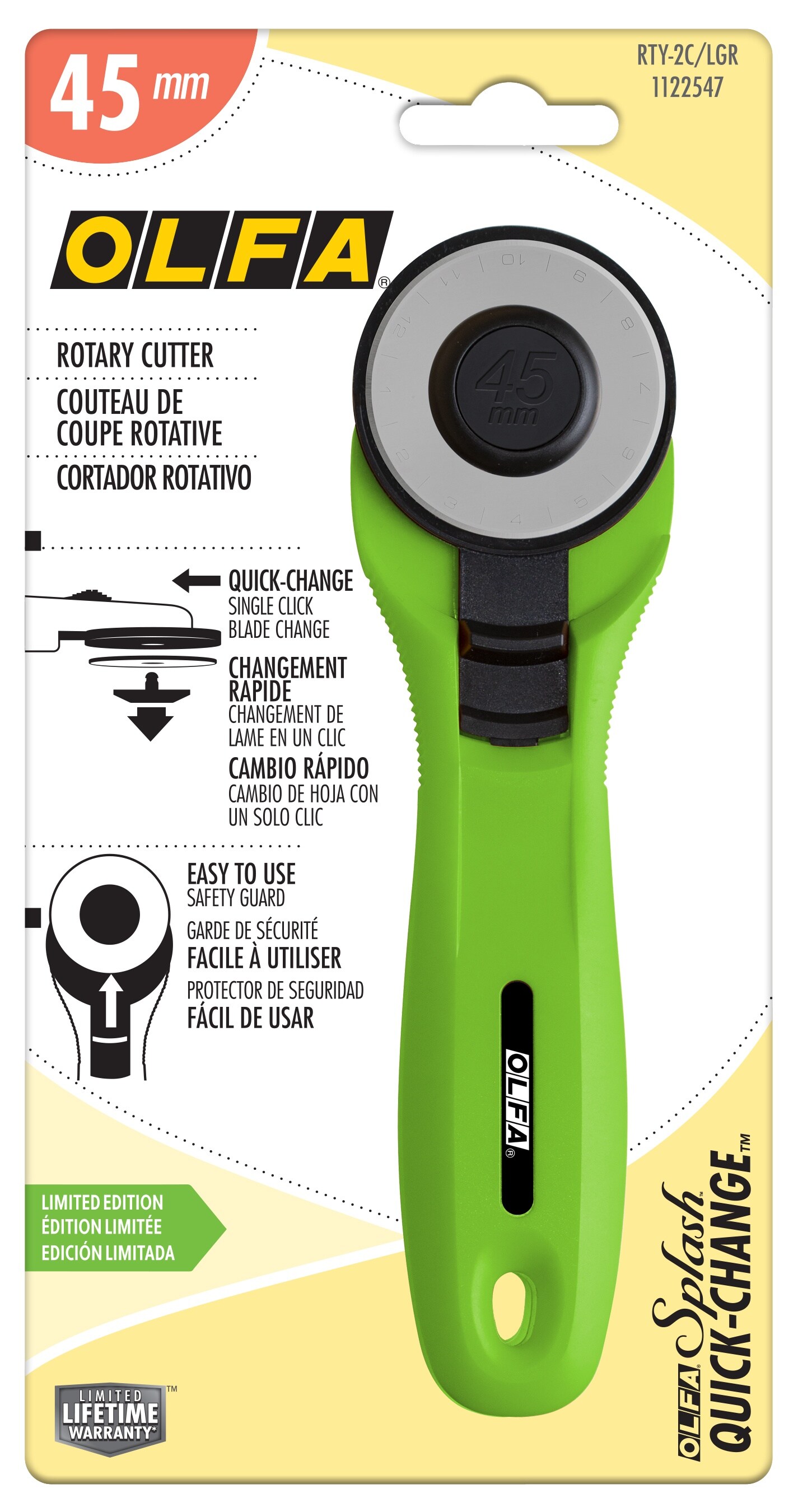 OLFA Quick-Change Rotary Cutter 45mm-Lime Green | Michaels