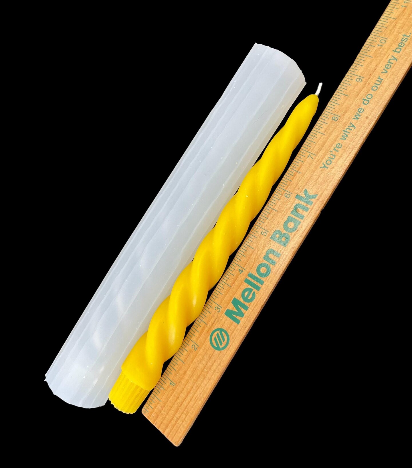 8.25” Silicone twisted taper candle mold - spiral taper candle - dinner ...
