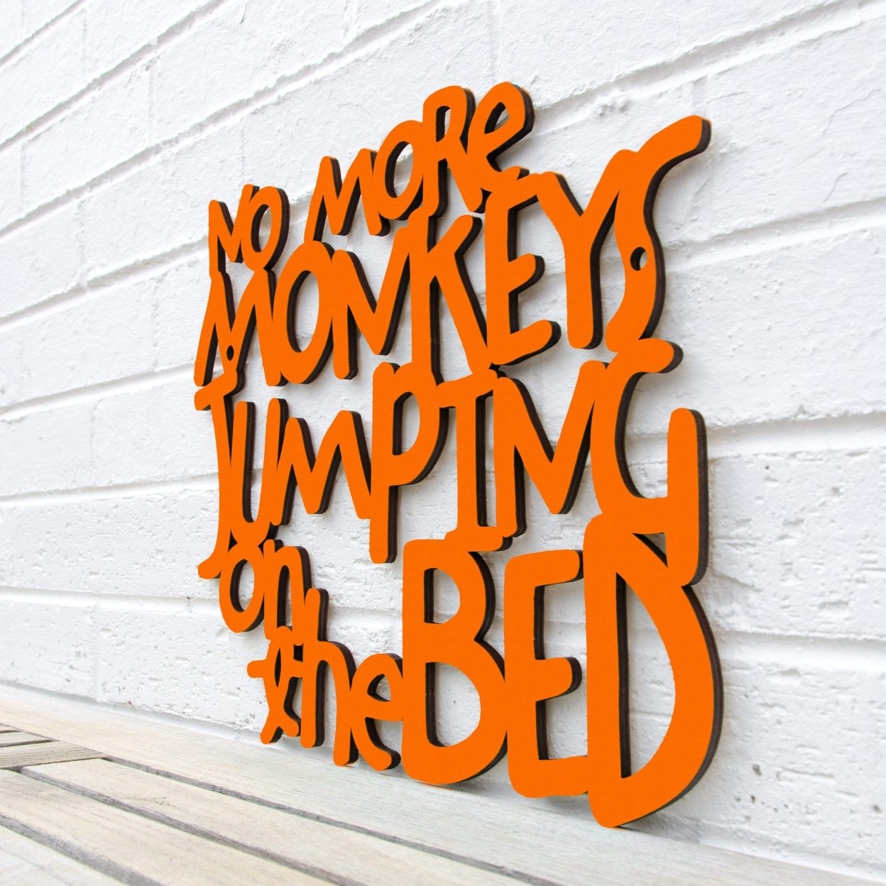Spunky Fluff No More Monkeys Jumping On The Bed Decorative Wall Art 15 ...
