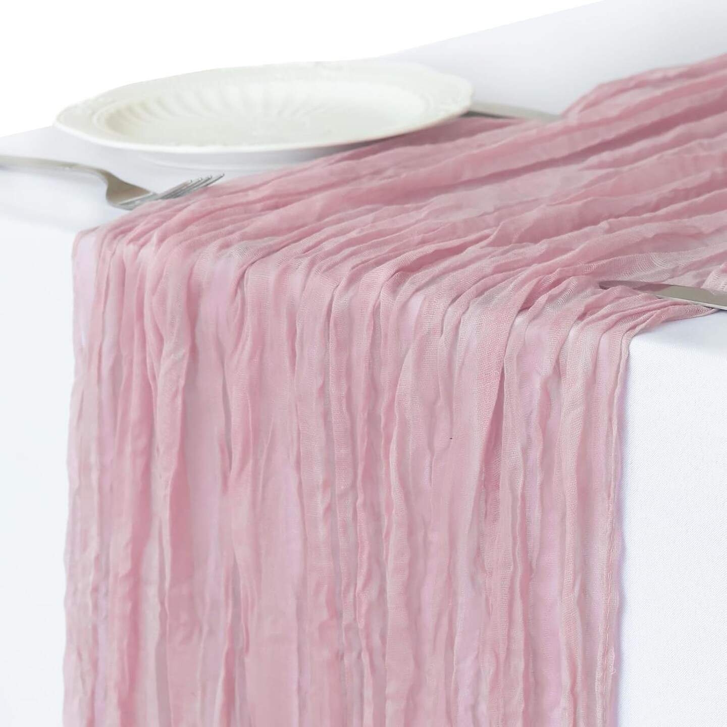 Cheesecloth Table Runner, 10FT Dusty Pink Gauze Table Runner for Girl ...