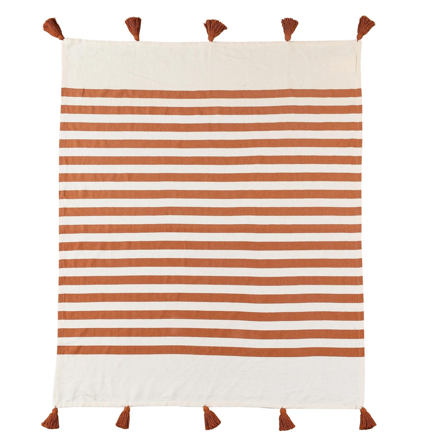 Laddha Home Designs Organic Handwoven Striped Throw Blanket - 60" x 50 ...