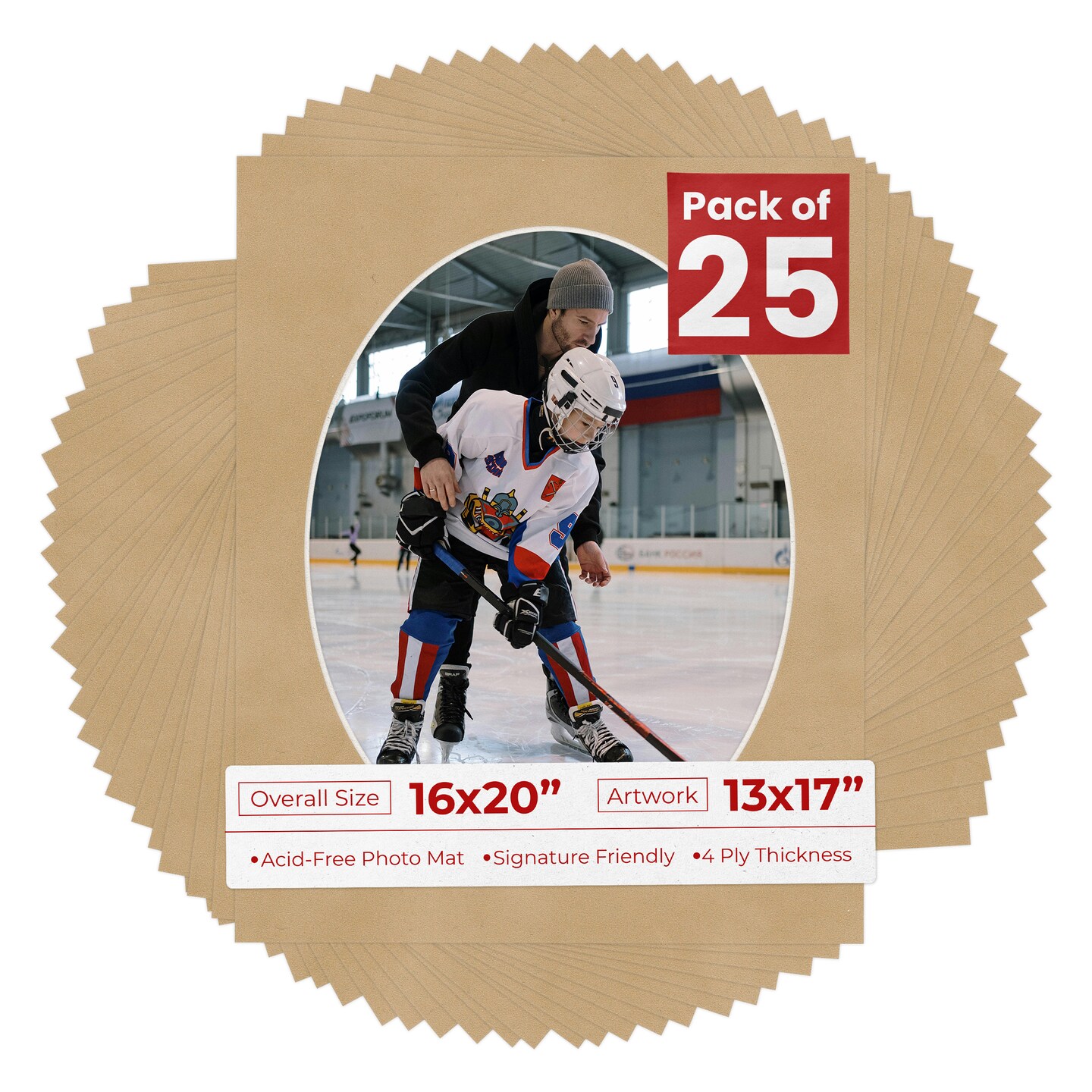 Beige Suede Mat Board for 16x20 Frames - Oval Opening for 13x17 Photos ...