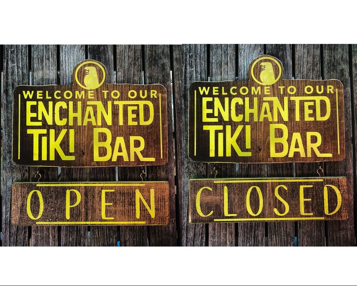 Enchanted Tiki Bar Open and Closed, Solid Wood and Paint | MakerPlace ...