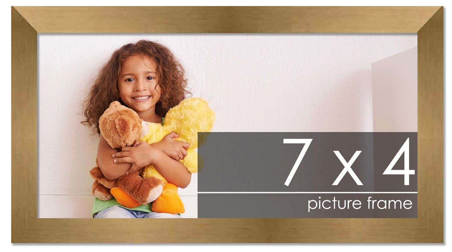 7x4 Gold Bronze Wood Picture Frame - UV Acrylic, Foam Board Backing ...
