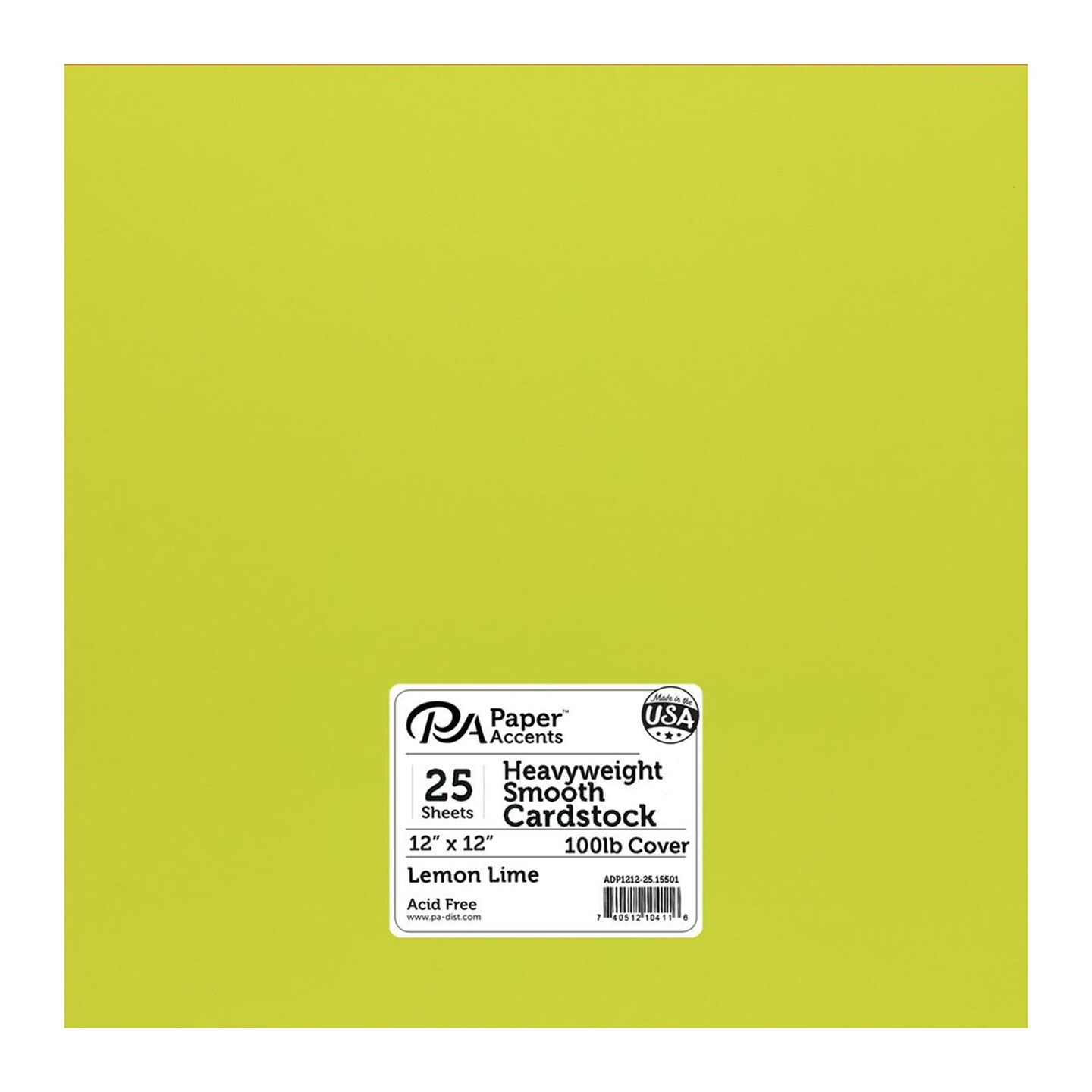 PA Paper Accents Heavyweight Smooth Cardstock 12" x 12" Lemon Lime ...