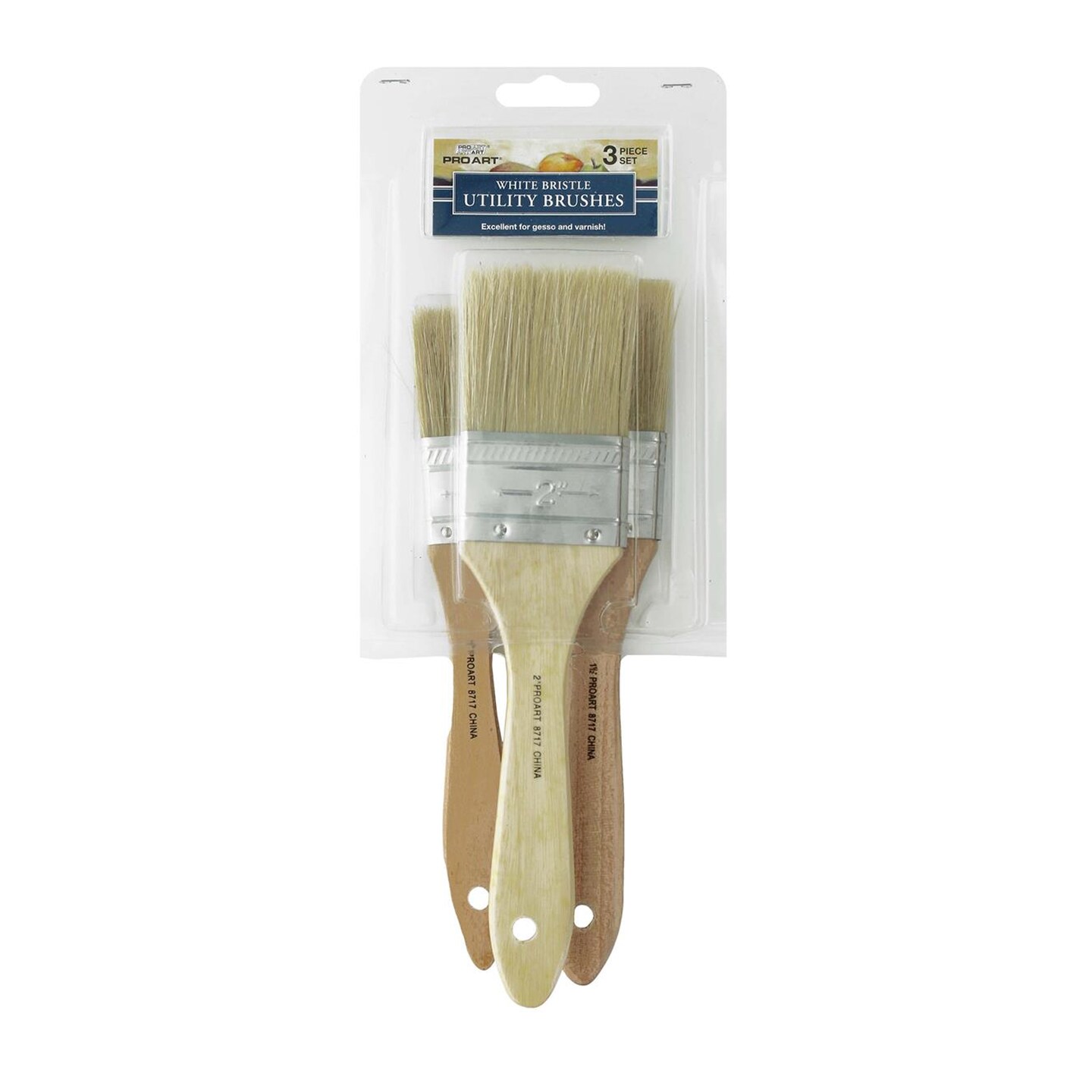 Pro Art Brush White Bristle Utility 3pc | Michaels