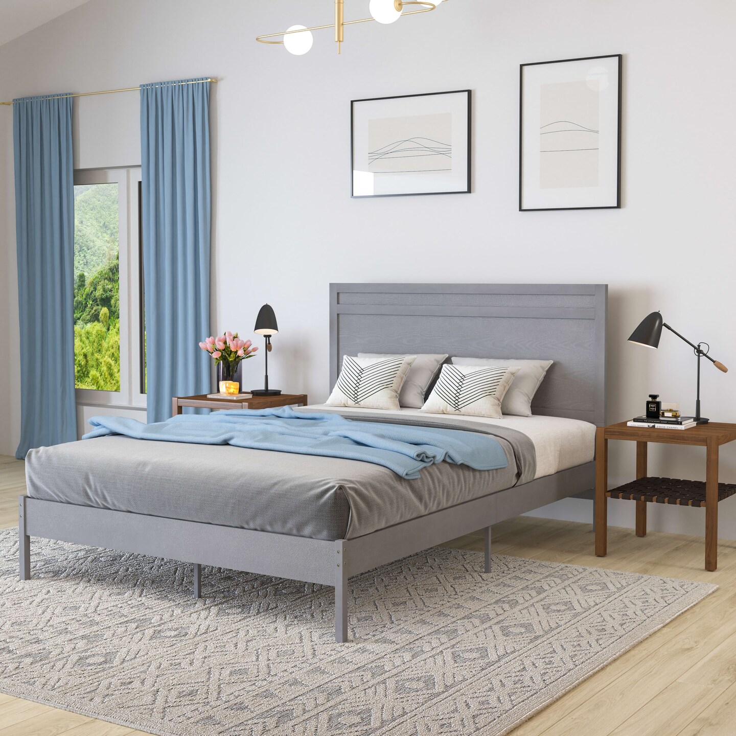 Solid platform bed no slats store