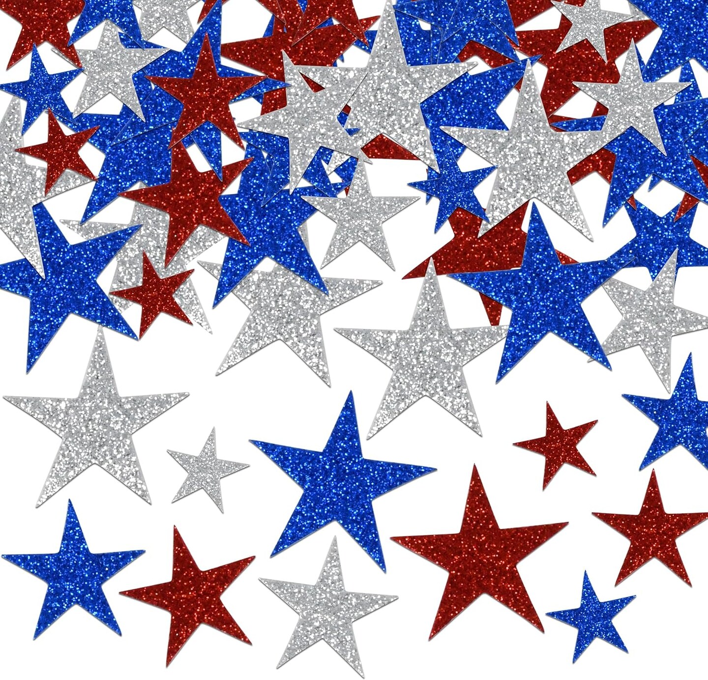 225 Pcs Patriotic Glitter Star Stickers 4th of July Decor Self Adhesive ...