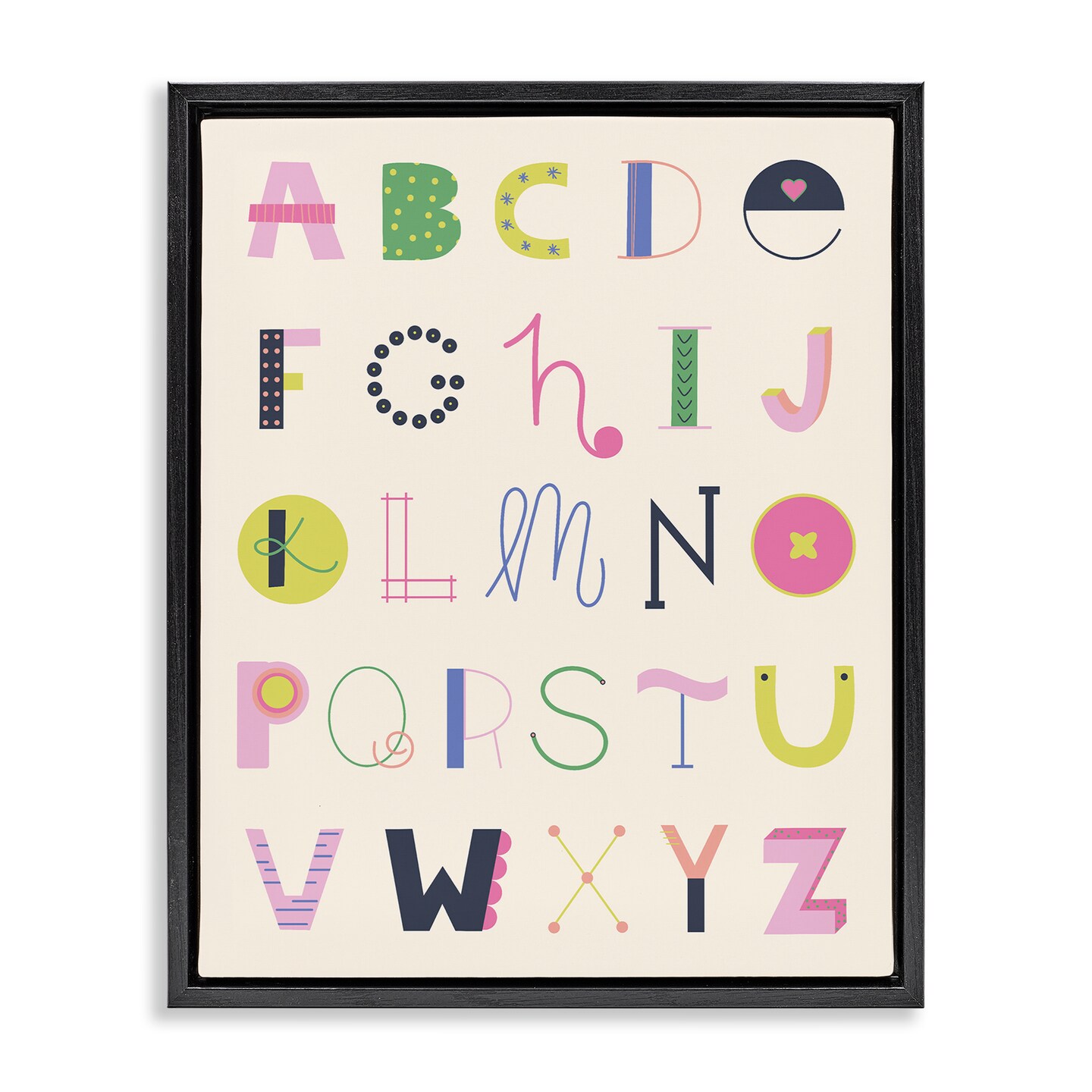 Stupell Industries Eclectic Alphabet Letters Floating Frame Design by ...