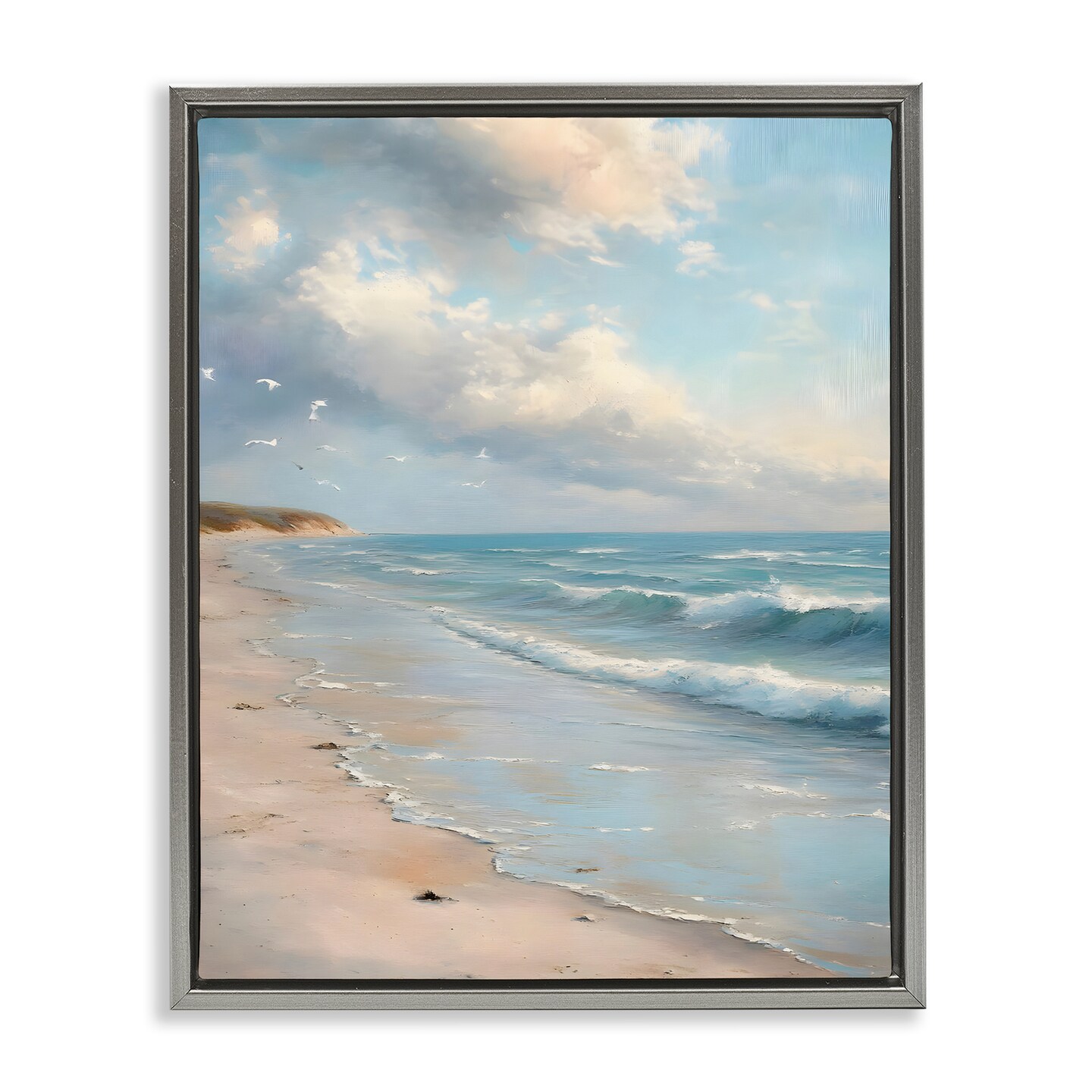 Stupell Industries Where Seagulls Fly Beach View Floating Frame Design ...