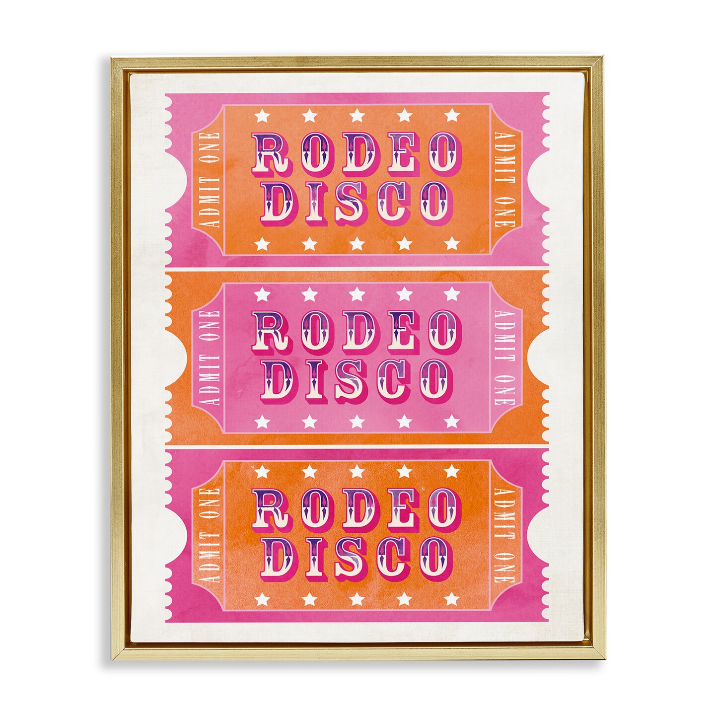 Stupell Industries Rodeo Disco Ticket Stubs Floating Frame Design by ...