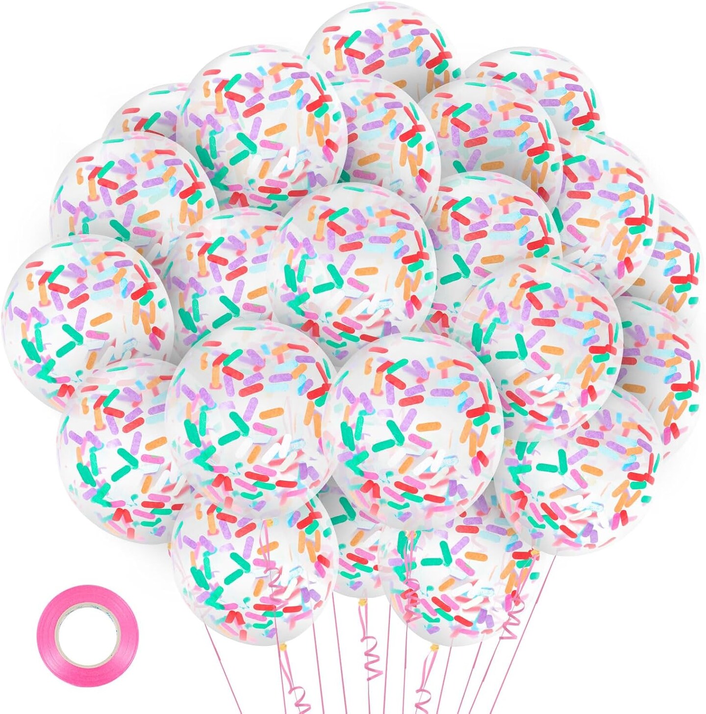 30 Pcs Multicolor Sprinkle Confetti Balloons,12 Inch Ice Cream Sprinkle ...