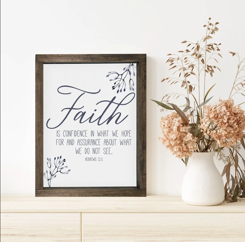 Custom Bible Verse — Printed on Framed Canvas Wall Decor, Background ...