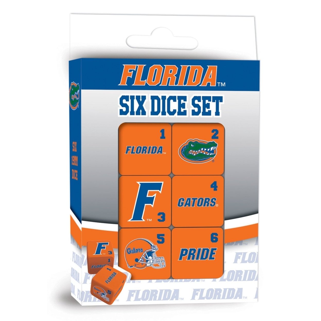 Florida Gators Dice Set 6-Piece 19Mm Officially Licensed Gaming Dice ...
