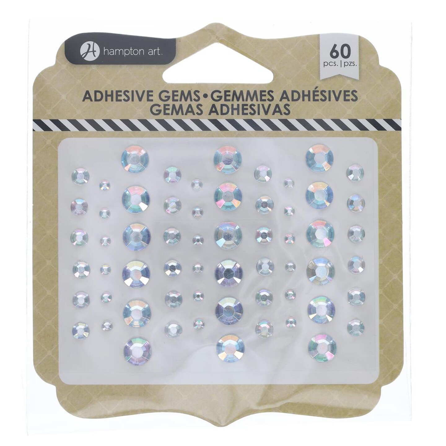 Hampton Art Adhesive Gems Round, 60 Pc., Silver, Gems, Gem Stickers ...
