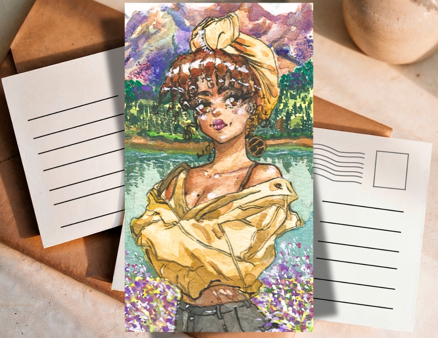 Hand painted Customizable Watercolor Postcard Set Limited Edition-10 ...