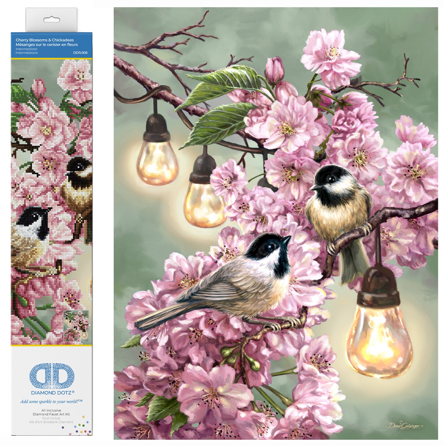 Diamond Dotz Cherry Blossoms & Chickadees Diamond Painting Kits for ...