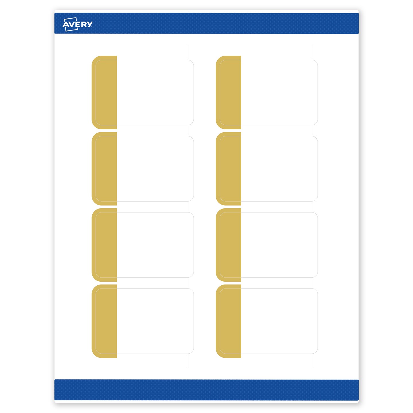Avery Printable Rectangle Labels, Gold-Dipped Edge, 2" x 3", Matte ...