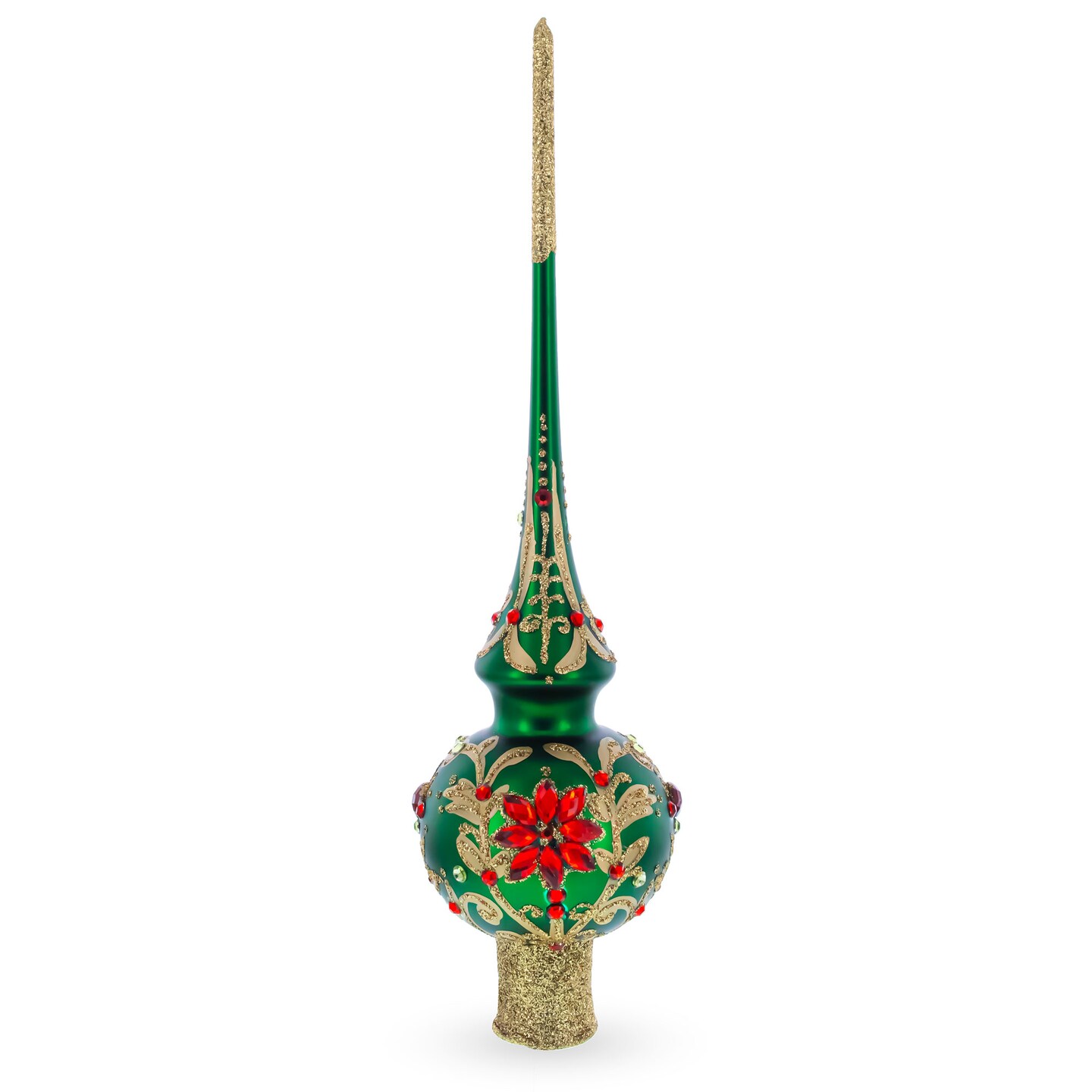 Regal Emerald & Red Glass Christmas Tree Topper 11 Inches | Michaels