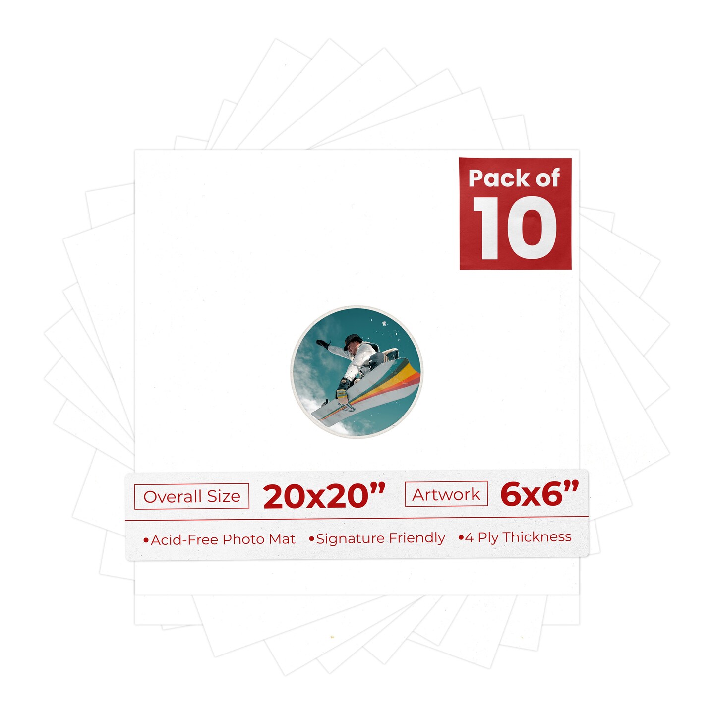 White Suede Mat Board for 20x20 Frames - Circle Opening for 6x6 Photos ...