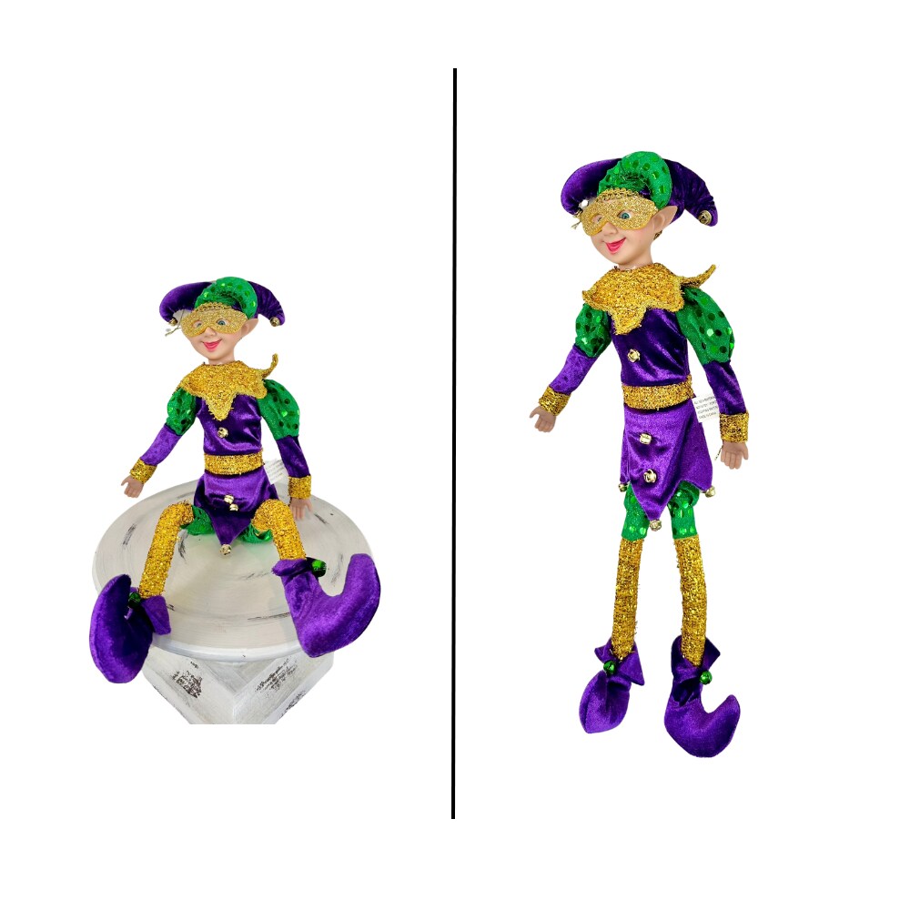 19" Mardi Gras Jester w/Mask Ornament - Choice of Color - Festive Decor ...
