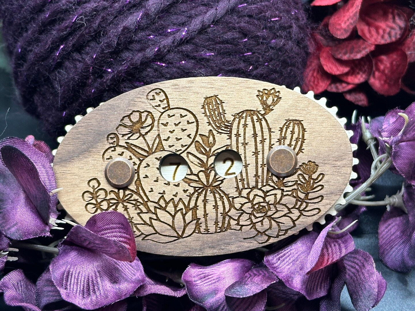 Cactus Blossom Row Counter, Crochet, Knitting, Row Counting, Stitch ...