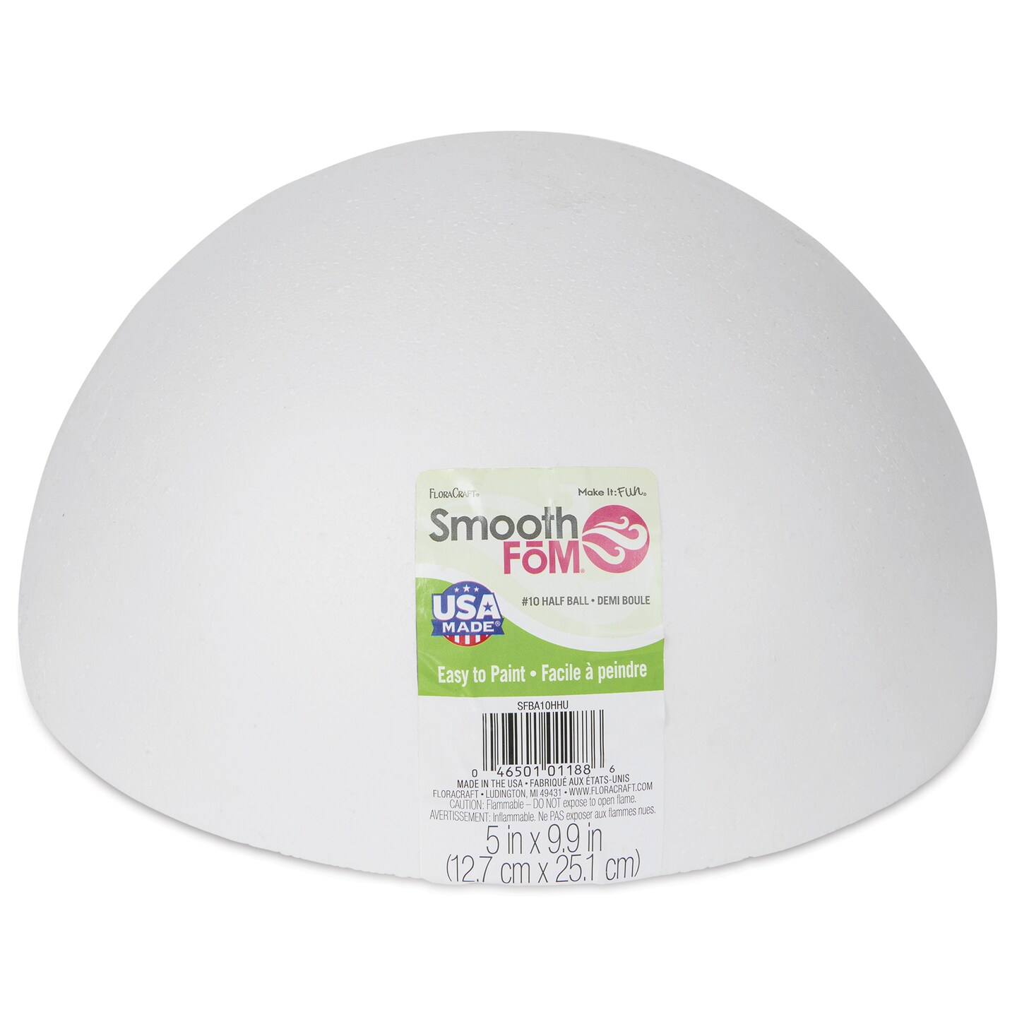 FloraCraft SmoothFoM Foam - Half Ball, 9.9" Dia | Michaels