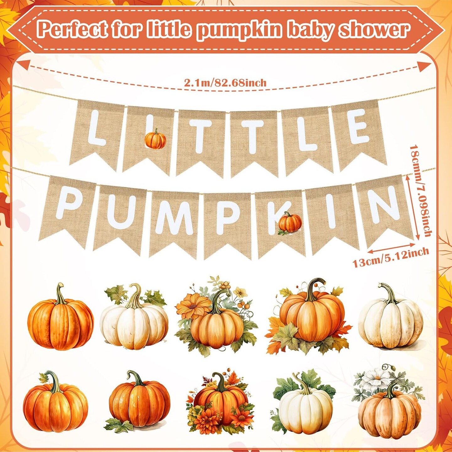 Little Pumpkin Baby Shower Banner Burlap Bunting Pumpkin Baby | Michaels