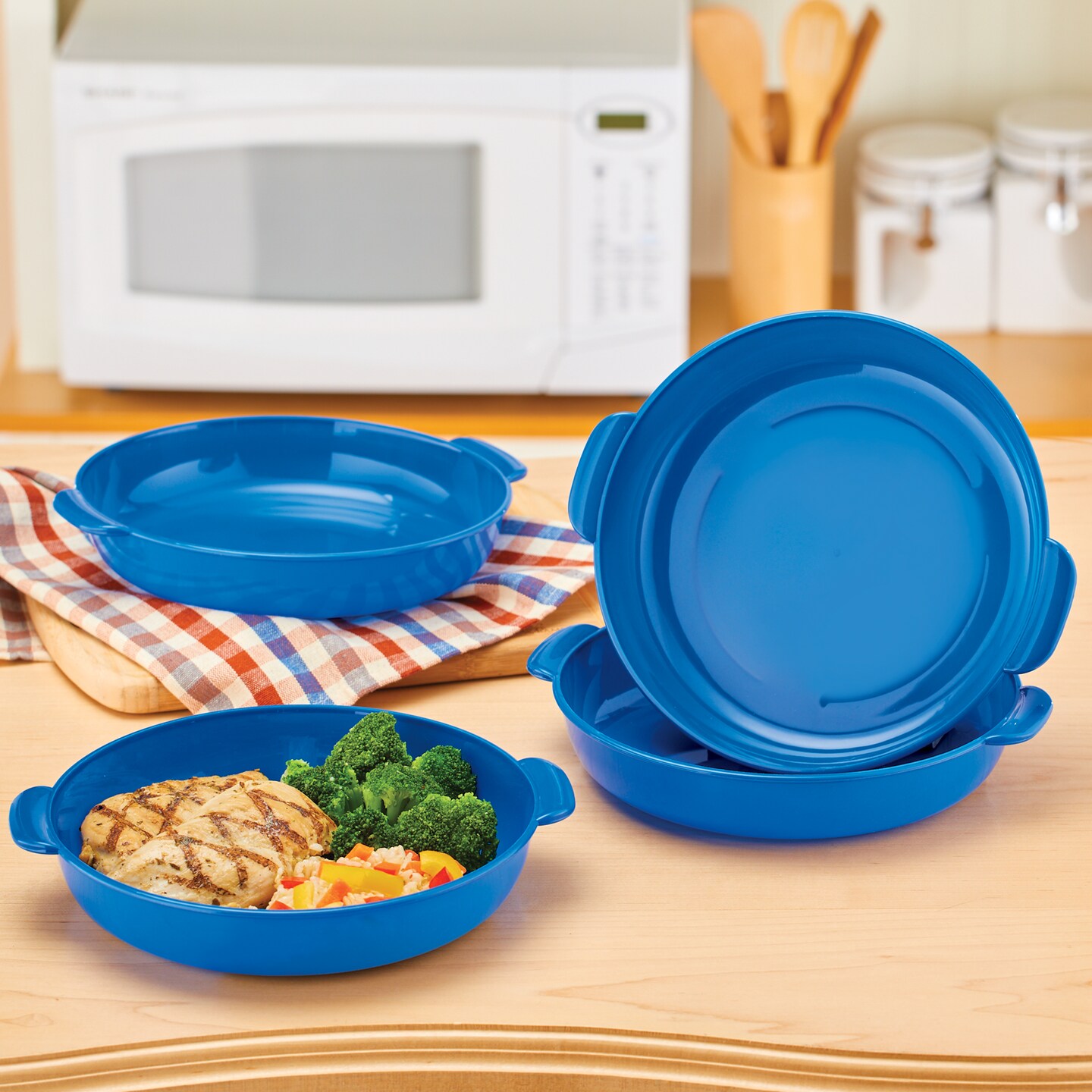 Collections Etc Set Of 4 Microwave Plates | Michaels
