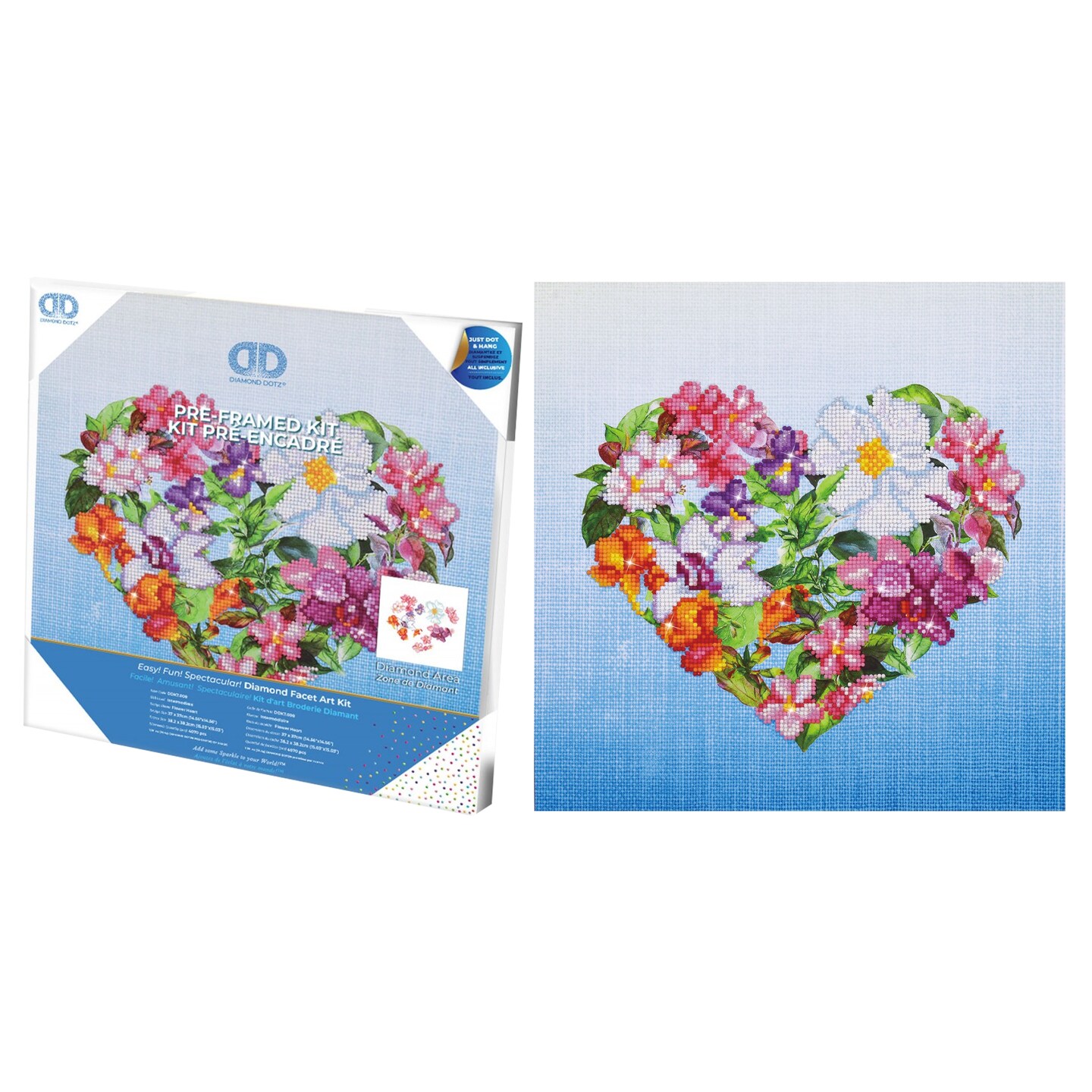 Diamond Dotz Flower Heart with Frame Floral Diamond Painting Kits for ...