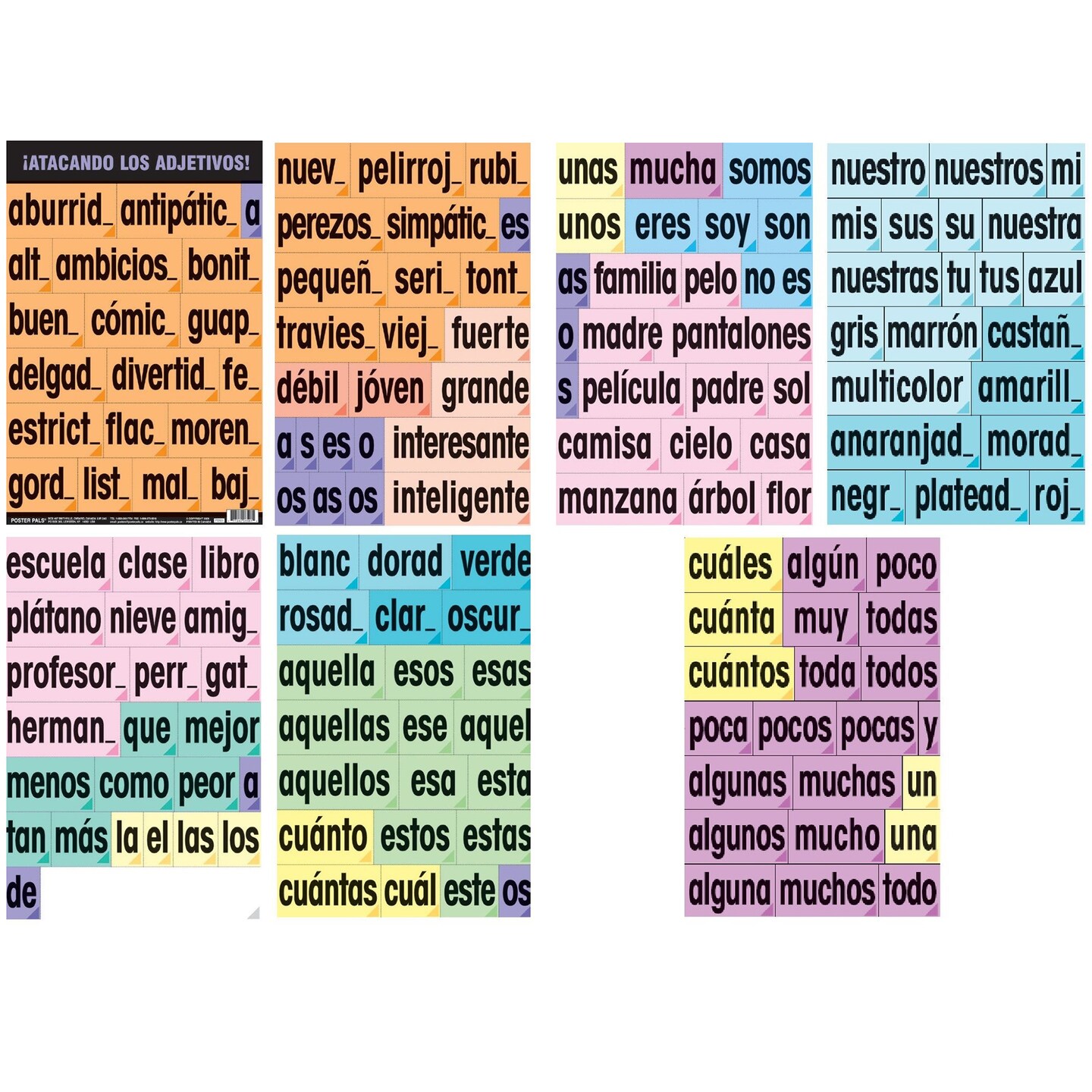 Poster Pals Spanish Educational & Language Teaching Adjective ...