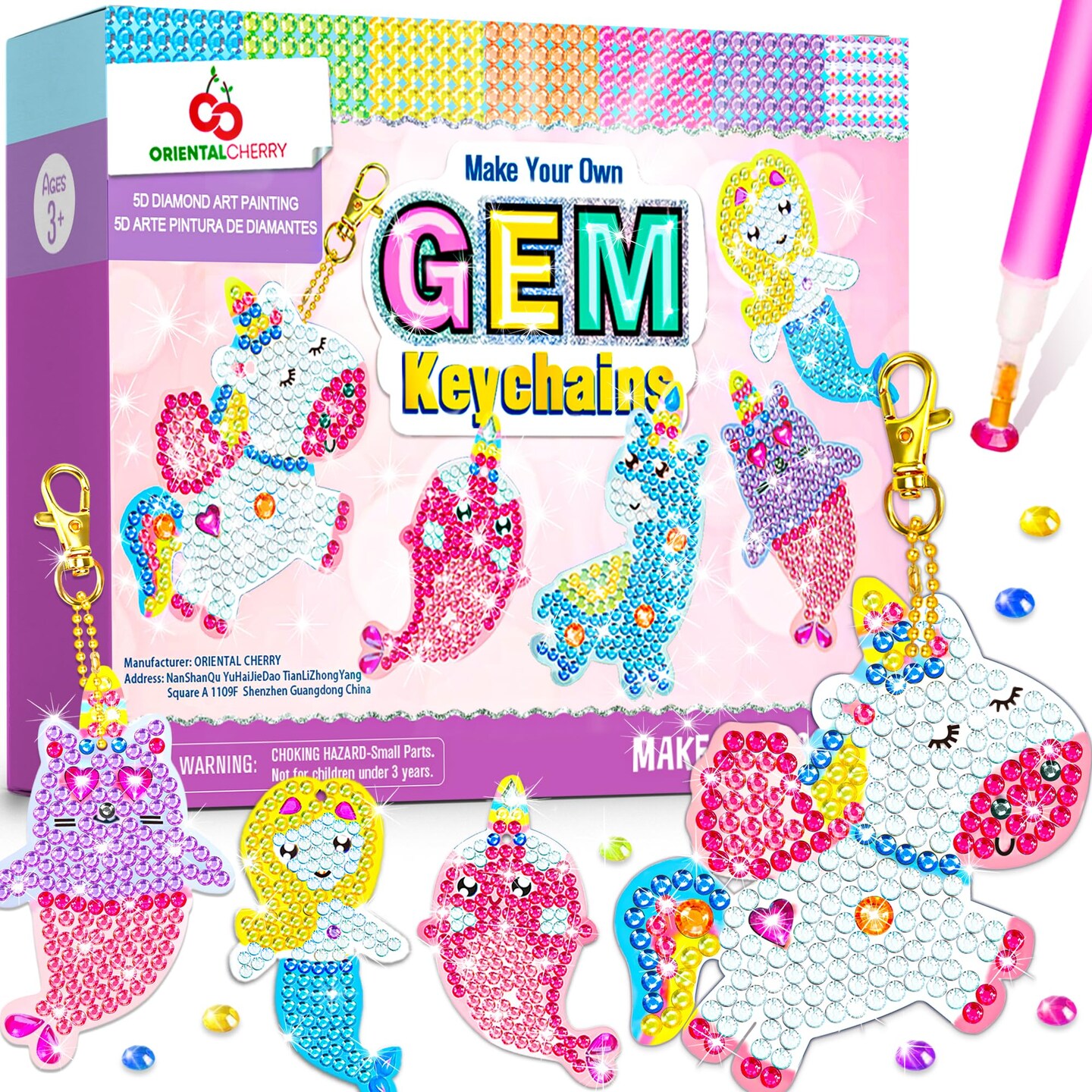 Arts and Crafts for Kids Ages 8-12 - Make Your Own GEM Keychains - 5D ...