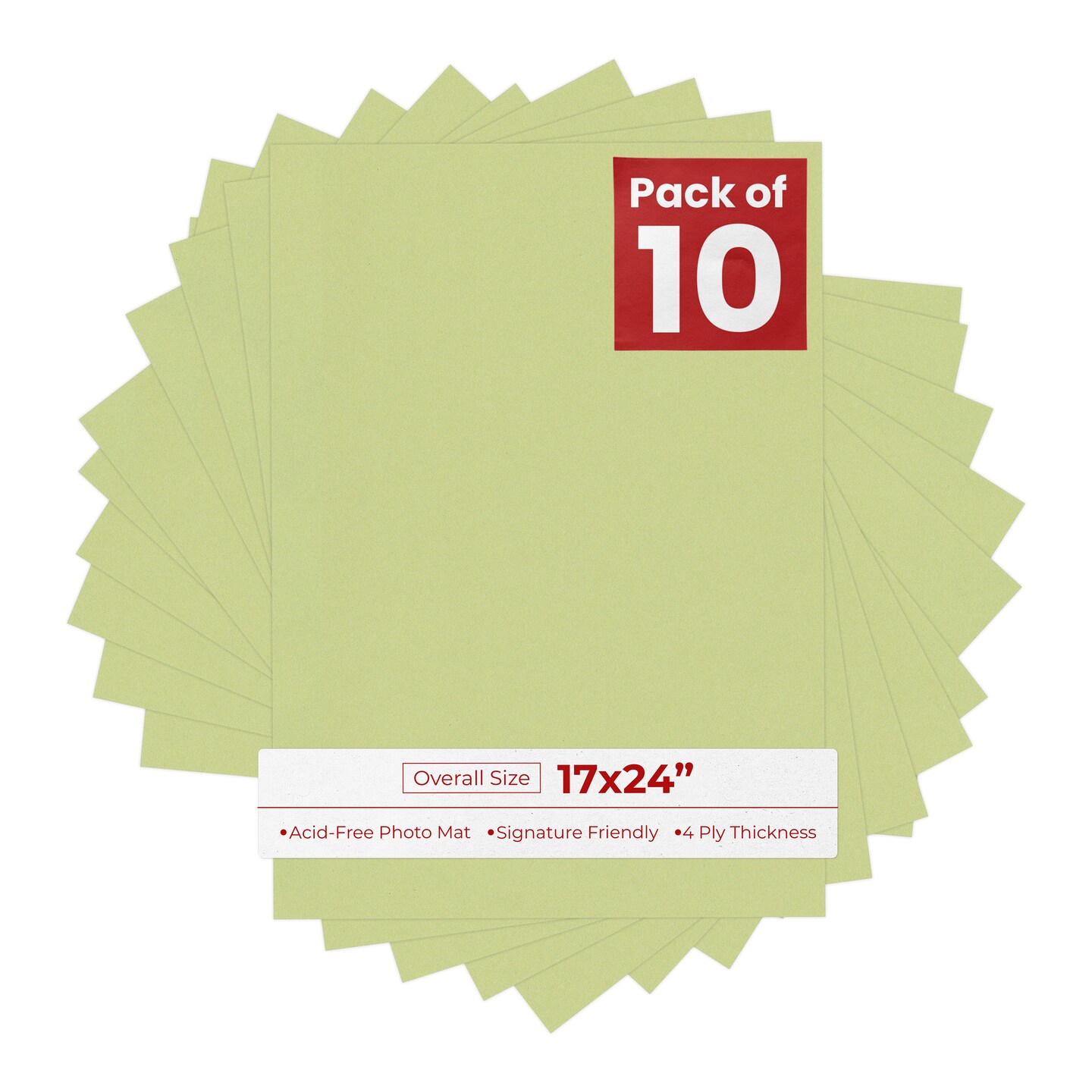 Pistachio Green 17x24 Uncut Mat Board - Blank Sheets, No Opening, Color ...