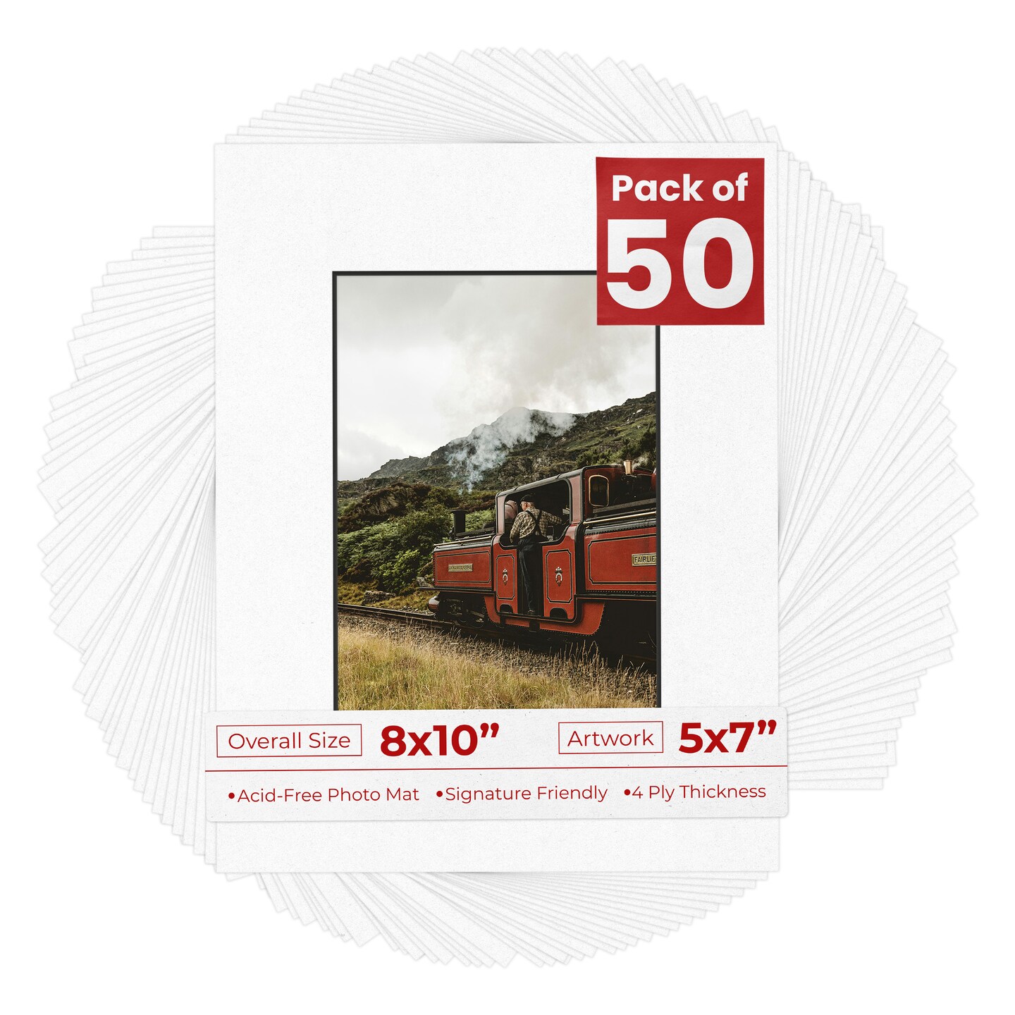 White with Black Core Mat Board for 8x10 Frames - Fits 5x7 Photos ...