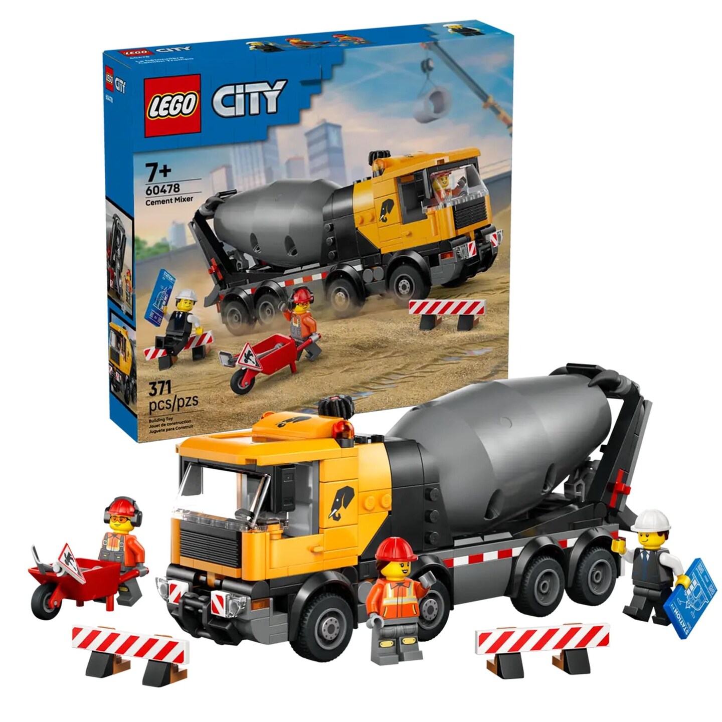 LEGO City 60478 Cement Mixer 371-Piece Building Set, Color: Multicolor ...